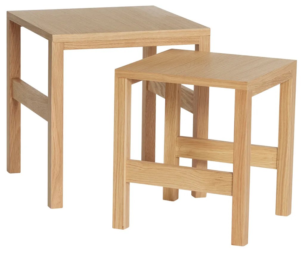 Hübsch Set dvou odkládacích stolků PUZZLE světlý 881406