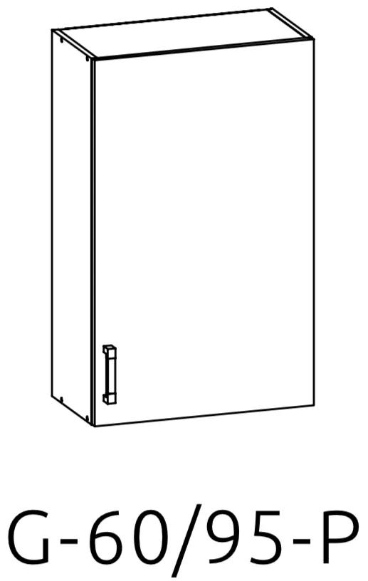 G-60/95 P (L) horní skříňka kuchyně Edan Barva korpusu skříněk: Bílá alpská, Zvolte barvu dvířek: Černá mat