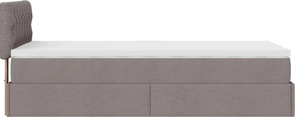 Osmanský rám postele s matrací taupe 80x200cm textil 3311501