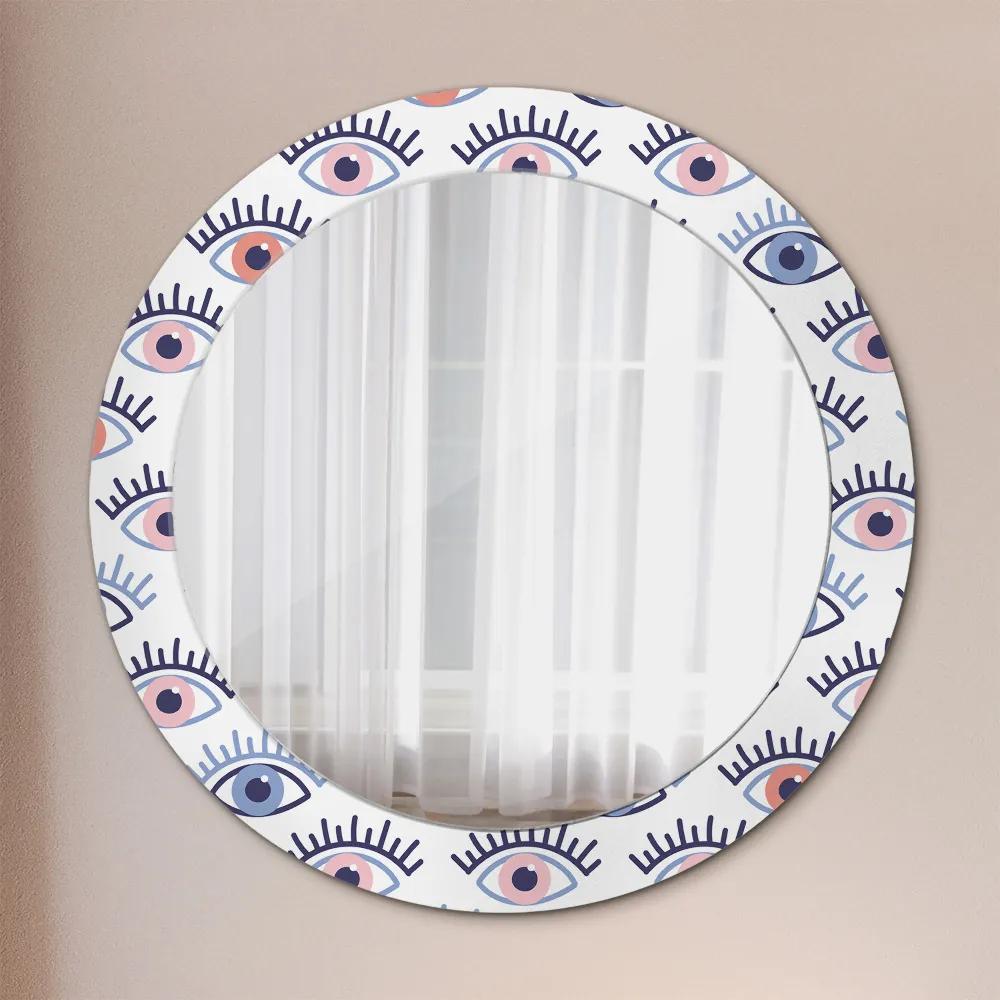Kulaté dekorativní zrcadlo Styl moderních očí fi 70 cm