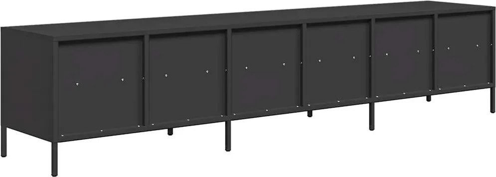 TV skříňka černá 202x39x43,5 cm ocel válcovaná za studena 3307149