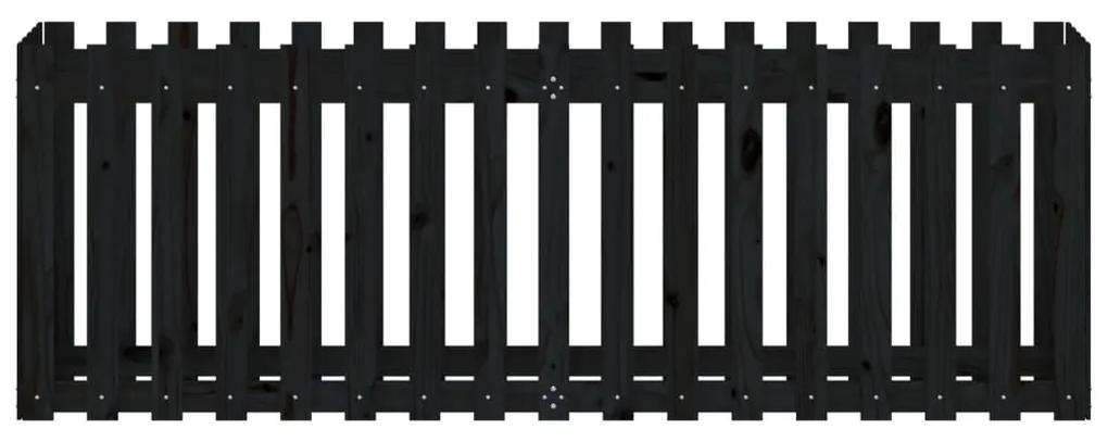 Vyvýšený záhon plotový design černý 200x50x70 cm masiv borovice,  832514