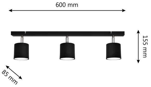 Bodové svítidlo PUNTA 3xGX53/10W/230V černá