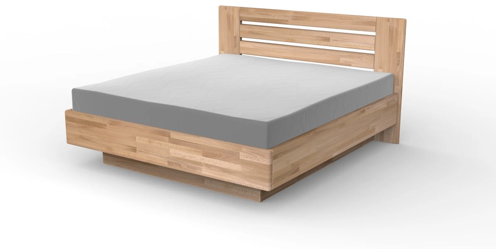 Masivní postel MERKUR - Solwo Design Dřevo a odstín oleje: DUB Cink - Olej odstín DO202, Rozměr spací plochy: 200x200