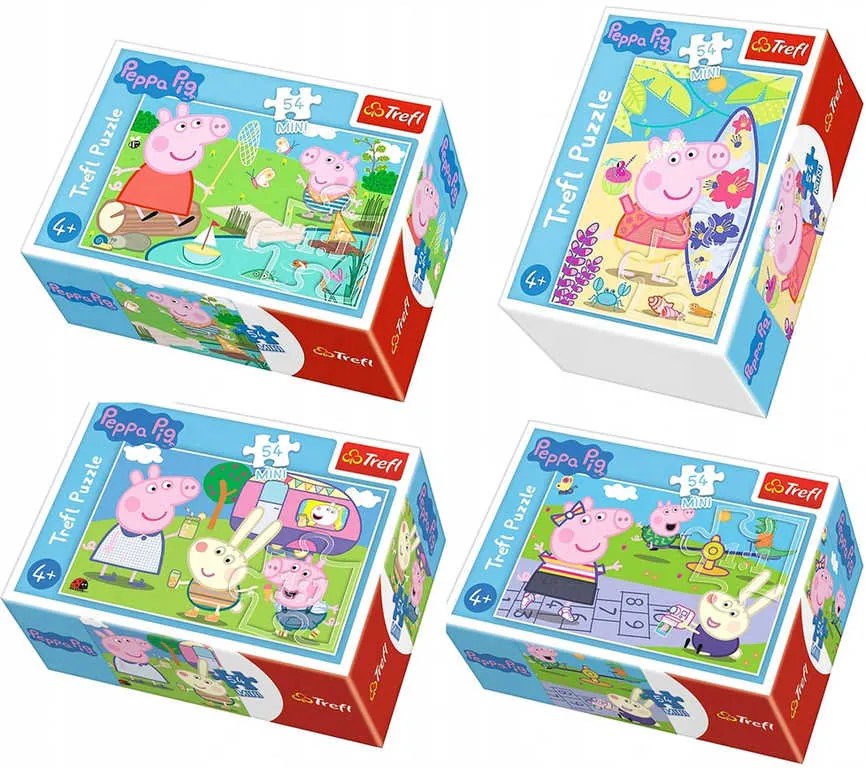TREFL PUZZLE Prasátko Peppa Pig U rybníka mini 20x13cm 54 dílků 4 druhy tr154169
