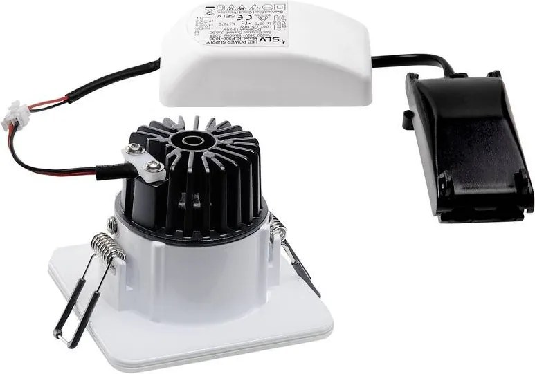 LA 114451 PATTA-F zápustná stropní čtvercová bílá 230V/500mA 9W 38° IP65 3000K - BIG WHITE (SLV)