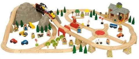 Bigjigs Rail Dřevěná vláčkodráha horská cesta 112 dílů