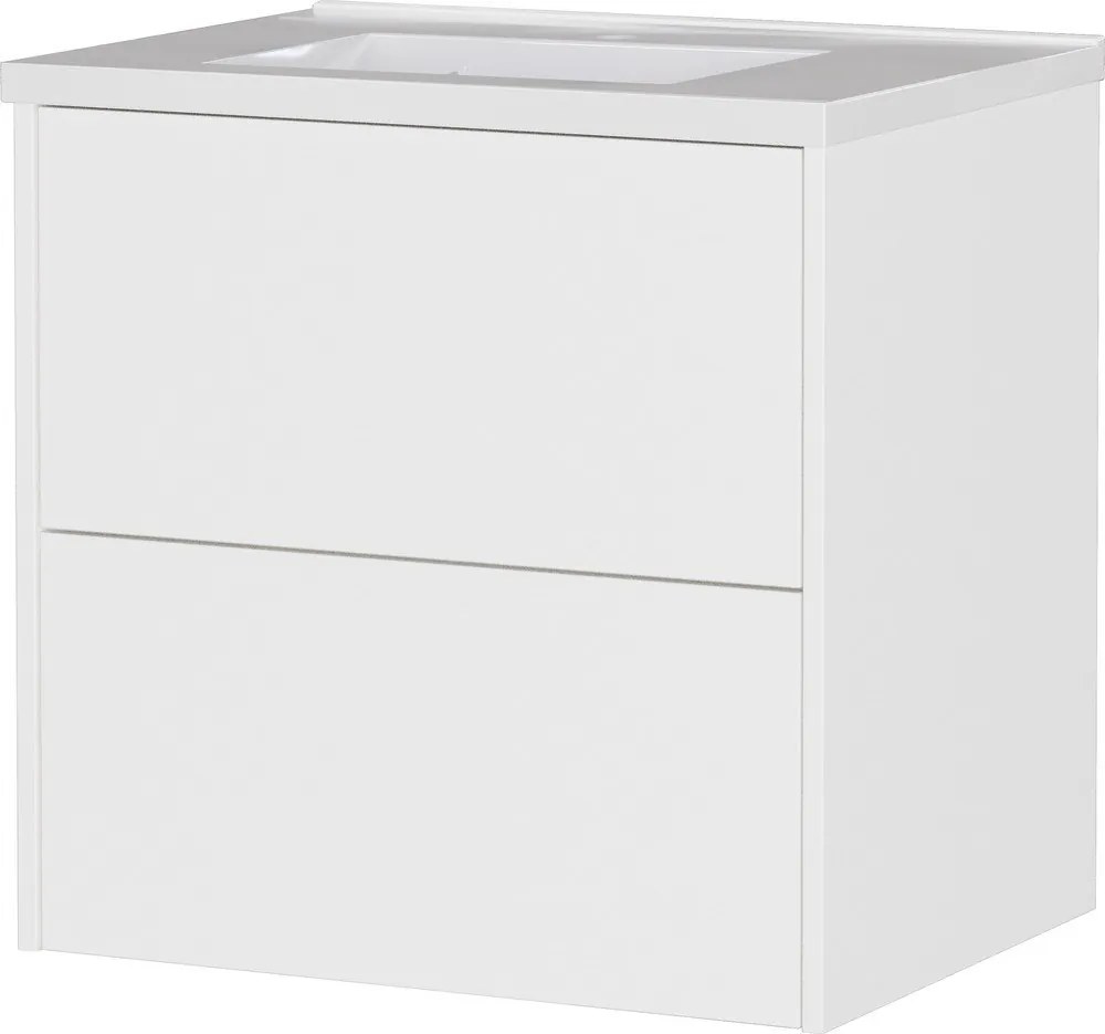 Bílá matná závěsná skříňka pod umyvadlo 61x61 cm Bodera – Germania