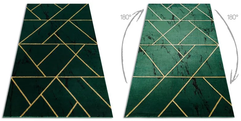 Dywany Łuszczów, Kusový koberec Emerald geometric 1012 green and gold, 140x190, zelená, chodba / předsíň