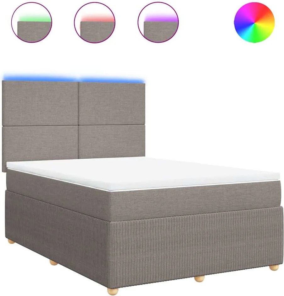 Box spring postel s matrací taupe 140x200 cm textil 3294376
