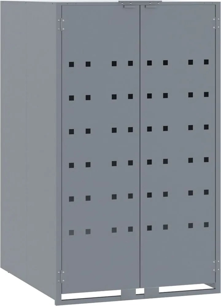 Box na 6 popelnic šedý 414 x 79 x 117 cm ocel 3279991