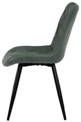 Autronic Moderní jídelní židle Židle jídelní, zelená látka, nohy černý kov (CT-382 GRN2)