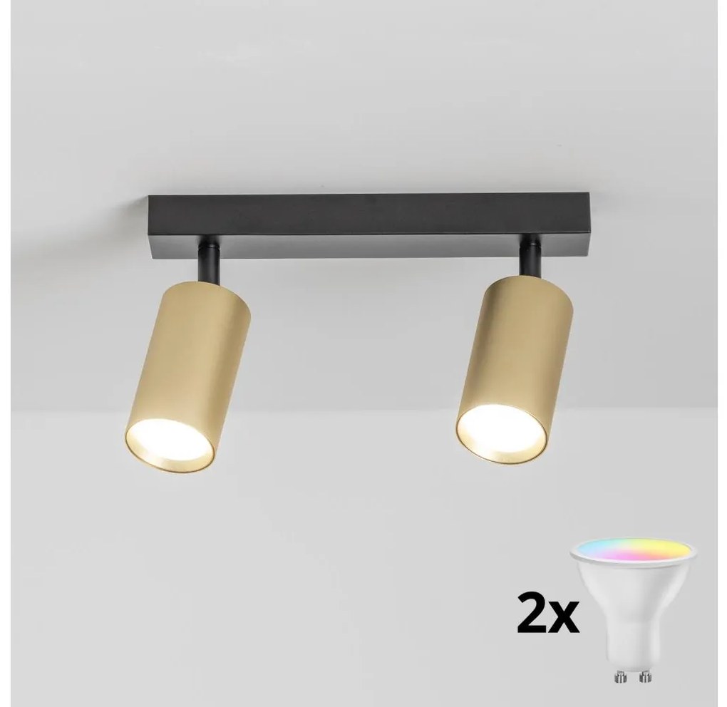 Brilagi - LED Stmívat. bodové svítidlo SELE GOLDEN 2xGU10/6,5W/230V černá/zlatá