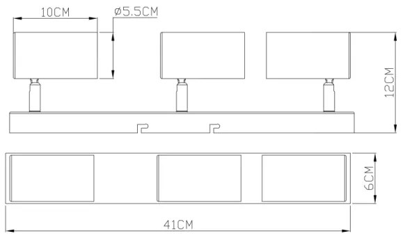 Globo 57911-3B - Bodové svítidlo ROBBY 3xGU10/35W/230V černá