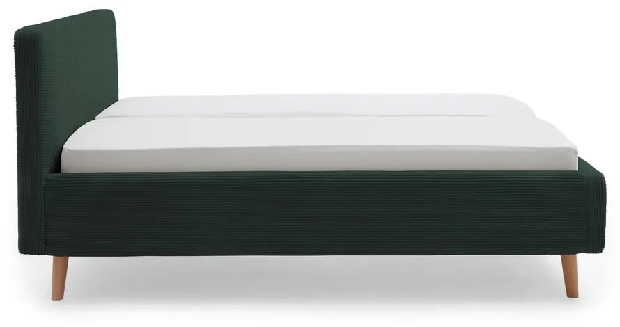 Tmavě zelená čalouněná dvoulůžková postel 180x200 cm Mattis Cord – Meise Möbel