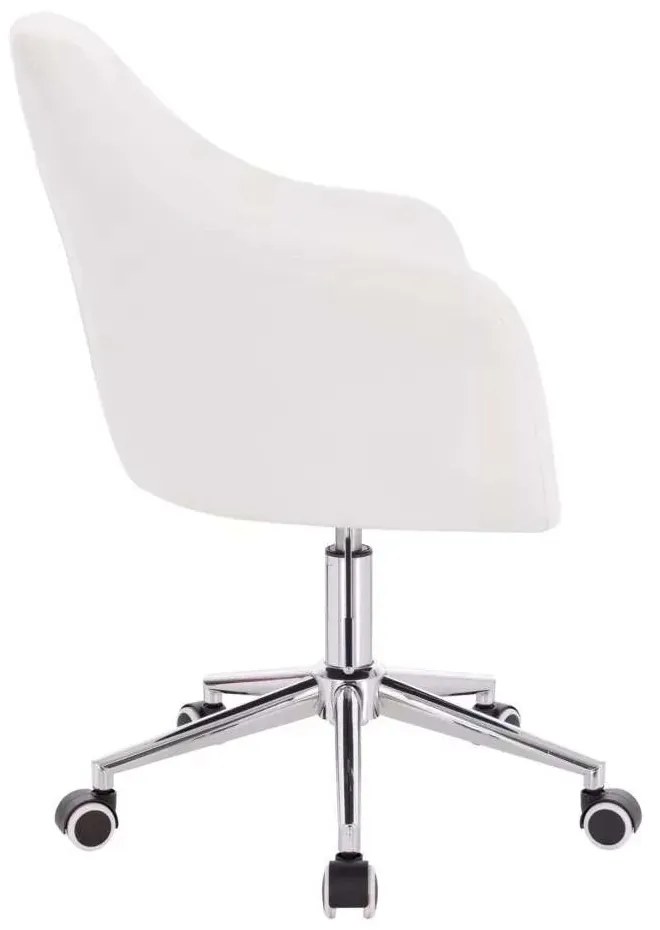 LuxuryForm DESIGN Otočné křeslo ANDORA na stříbrné podstavě s kolečky - bílé