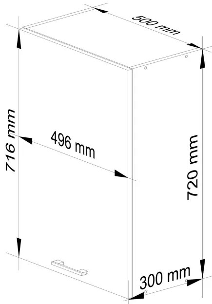 Horní kuchyňská skříňka OLIWIA W50 H720 bílá / beton