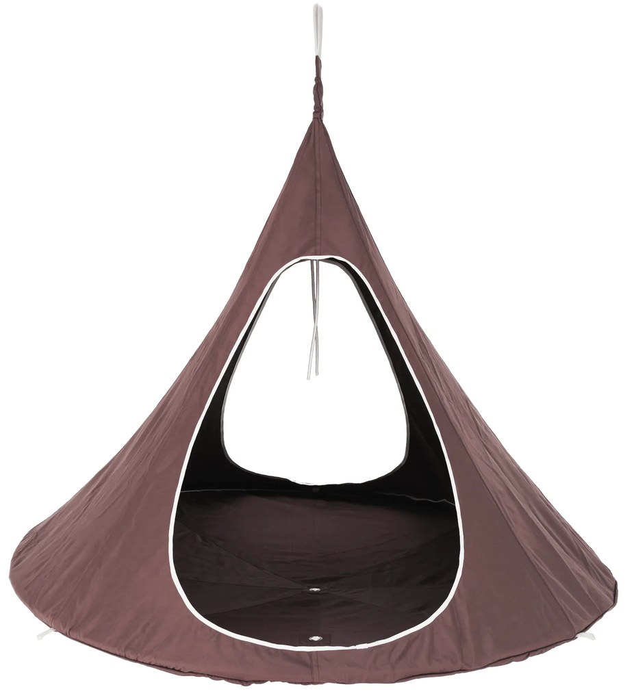 Závěsné houpací křeslo, šedohnědá TAUPE, KLORIN NEW TYP 2 BIG SIZE CACOON HAMMOCK