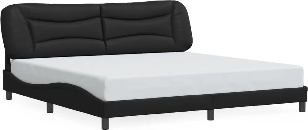 Rám postele s LED bez matrace Hvar černý 200 x 200 cm 3213955