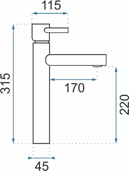 Rea TESS - Vysoká umyvadlová baterie, Chromová, REA-B8800