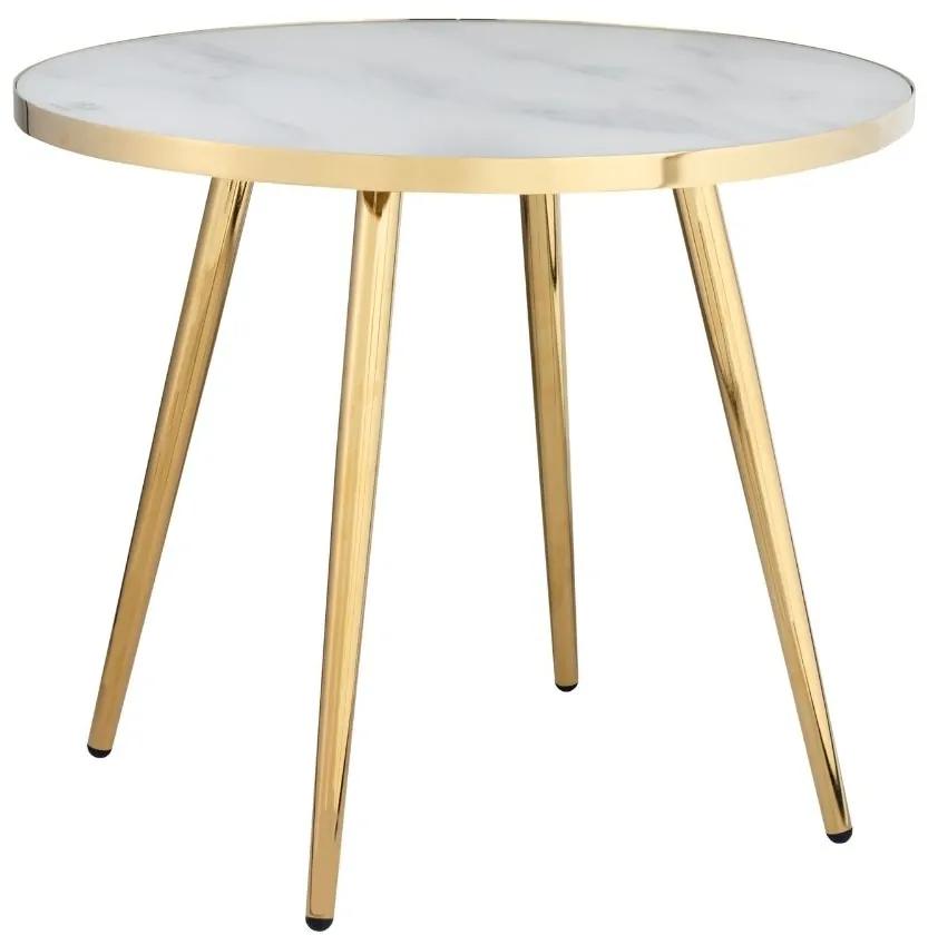 Bílo zlatý skleněný konferenční stolek RGE Shine 50 cm