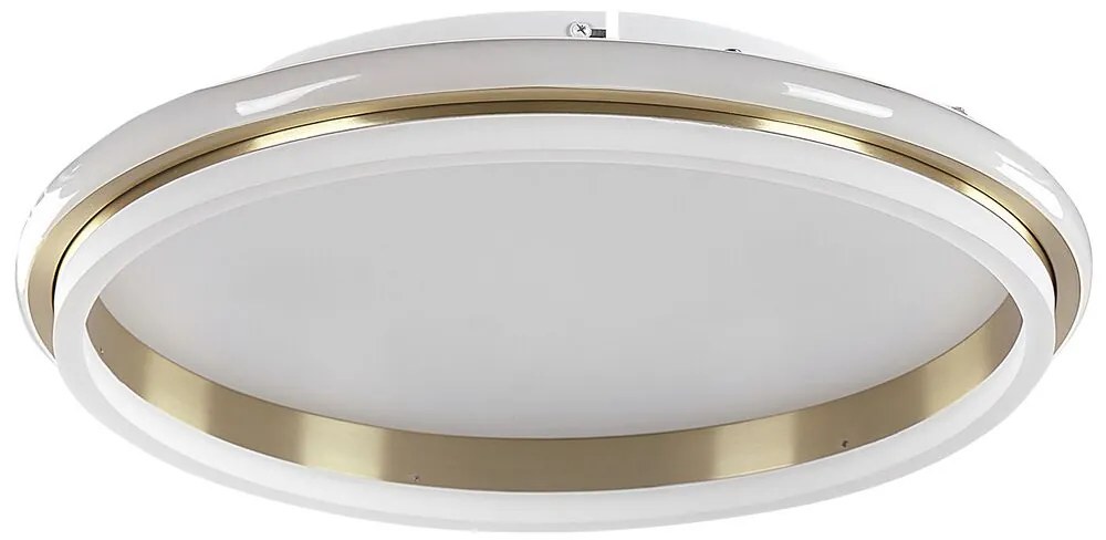 Kovové stropní LED světlo ⌀ 64 cm bílé/zlaté TAPING Beliani