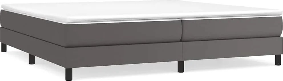 Rám postele s boxspringem šedá 200 x 200 cm umělá kůže 3120722