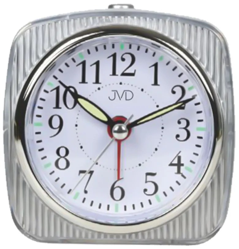 JVD Stříbrný tichý budík s plynulým chodem JVD SRP7503.1