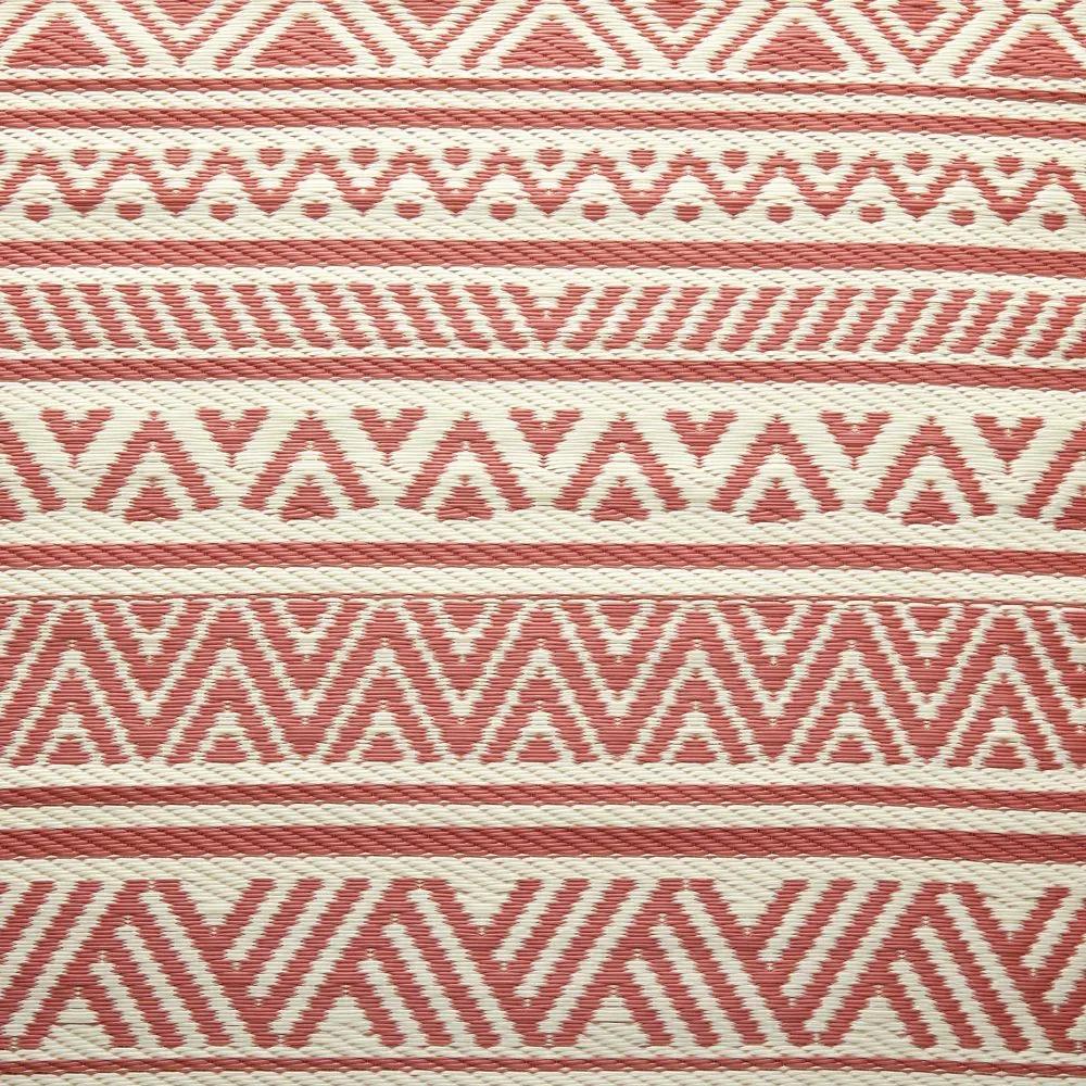Butlers COLOUR CLASH Venkovní koberec pruhy 118 cm - sv. červená/krémová