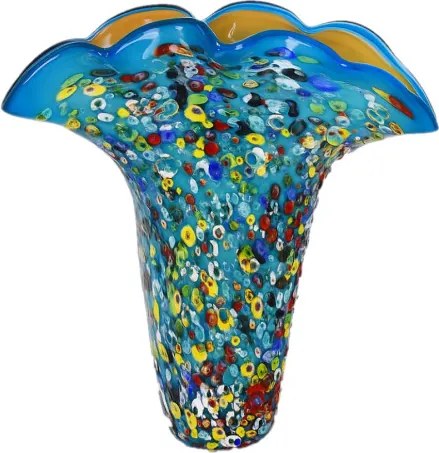 MILLEFIORI AQUAMARINE FLOWER VASE