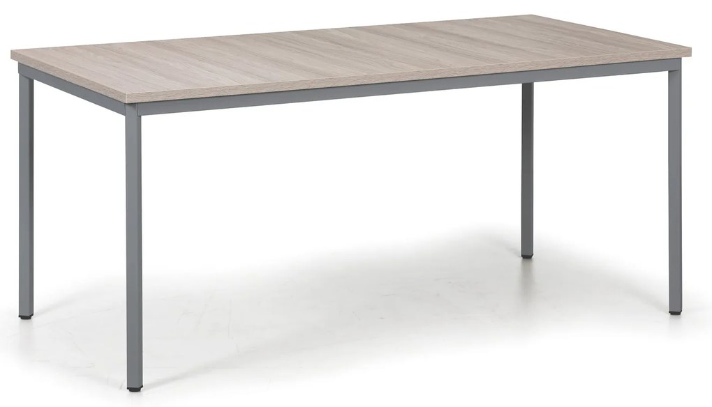 Jídelní stůl TRIVIA, 160x80 cm, tmavě šedá podnož, dub přírodní