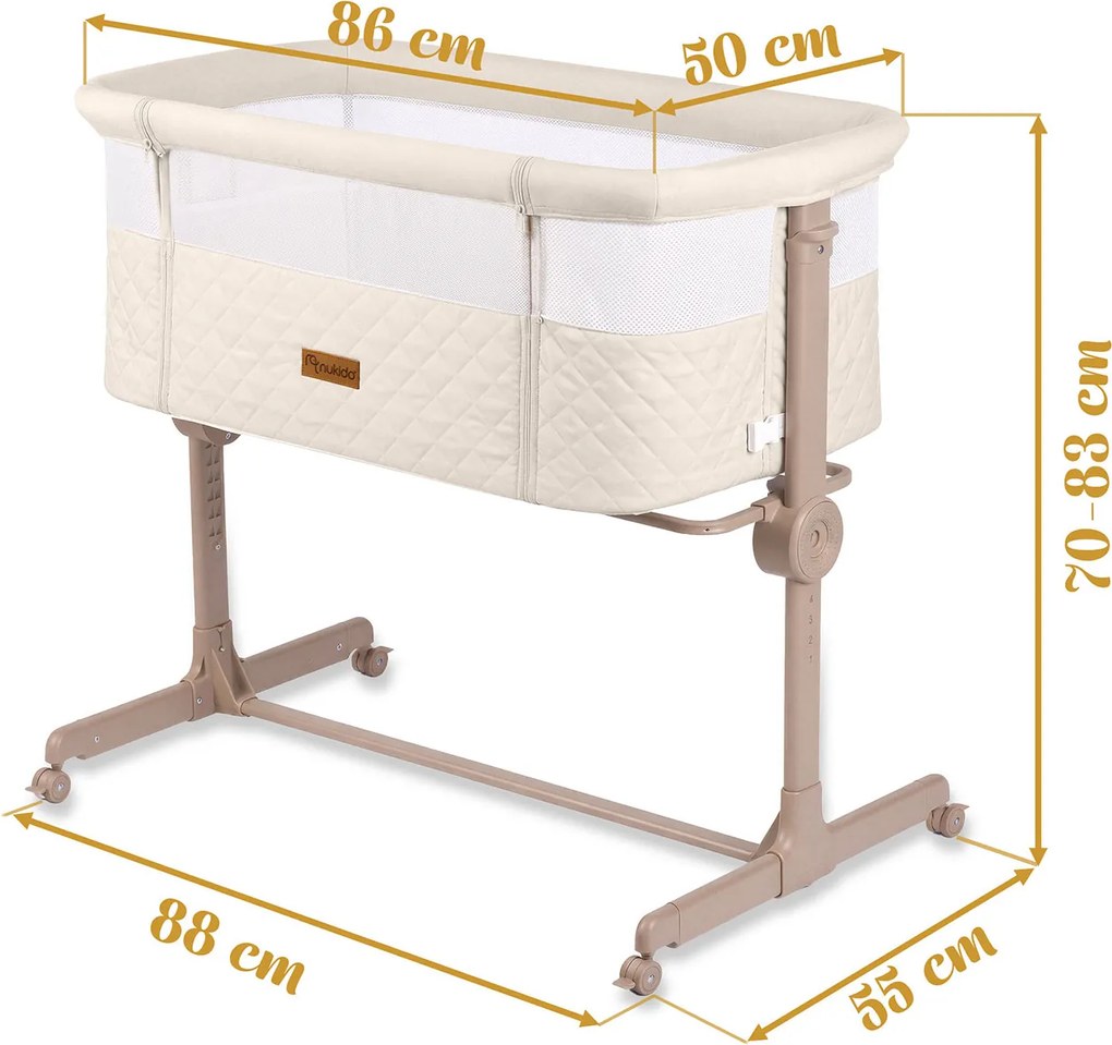 Skládací cestovní postýlka s přistýlkou ​​+ matrace Nukido NK-243
