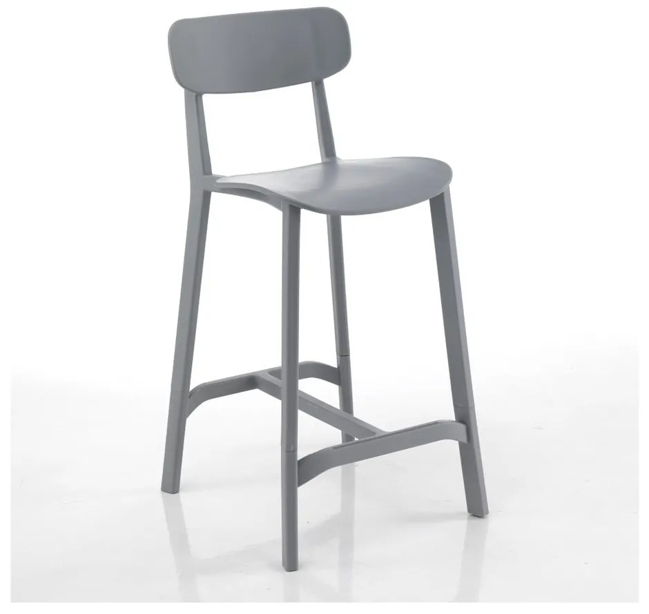 Sada 2 šedých barových židlí vhodných do exteriéru Tomasucci Mara