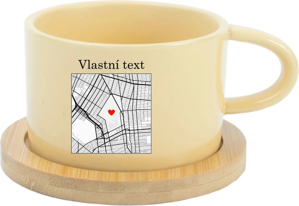 Personalizovaný keramický hrníček "MAKRONKA" s mapou