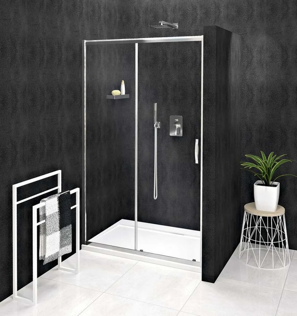 Gelco Sigma - Sprchové dveře Simply dvojdílné 130 cm, Coated Glass, lesklý hliník/čiré sklo GS1113
