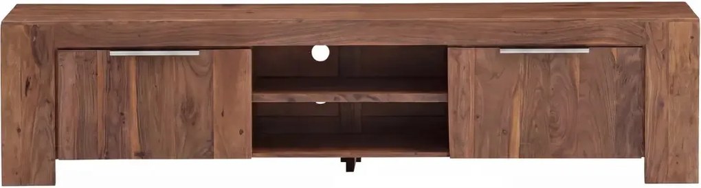 furniture-nabytek.cz - TV stolek Osvaro akácie - Stříbrné kovové úchytky