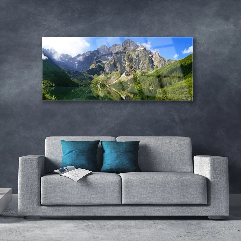 Plexisklo-obraz Tatry Hory Mořské Oko Les 125x50 cm