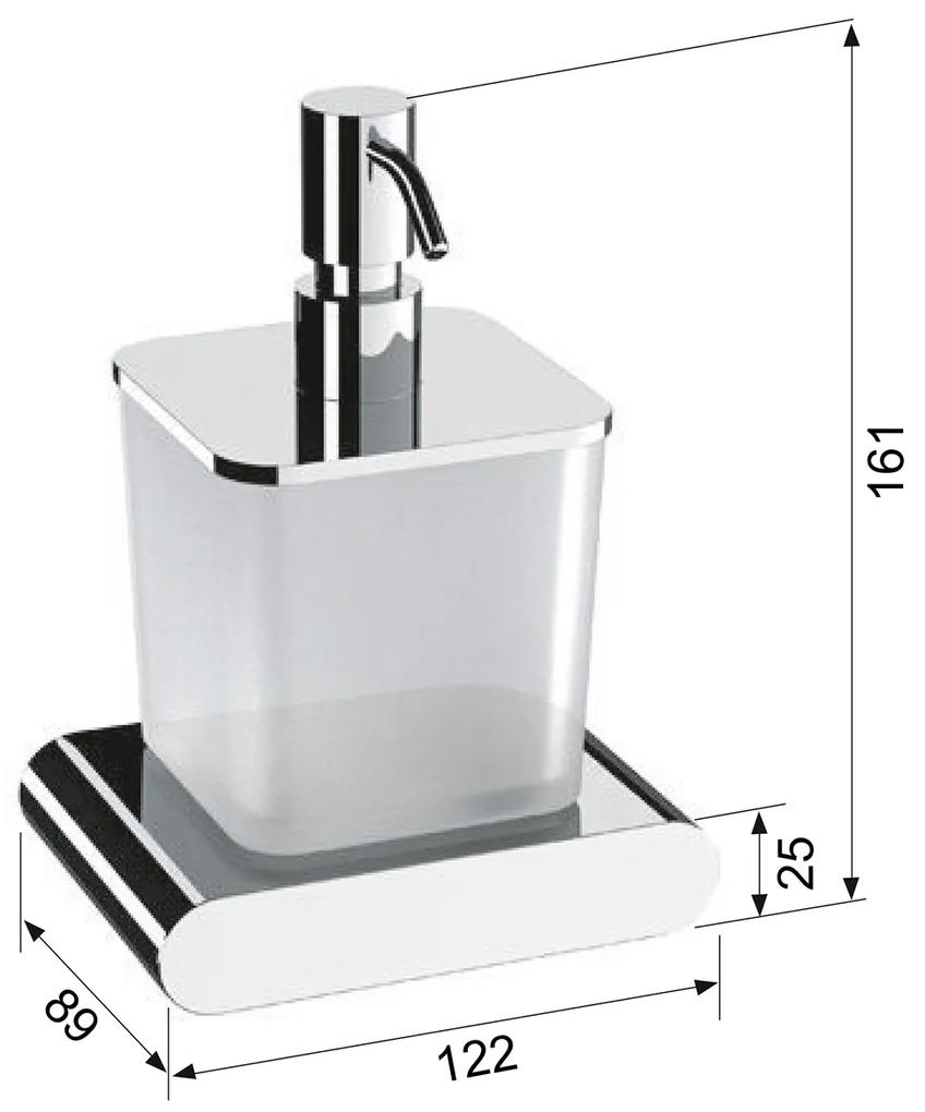 Sapho FLORI dávkovač mýdla, 300 ml, mléčné sklo, chrom - RF019