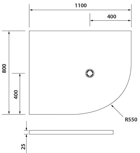 Polysan Flexia Vanička z litého mramoru 110x80x3 cm, R550, levá 91261