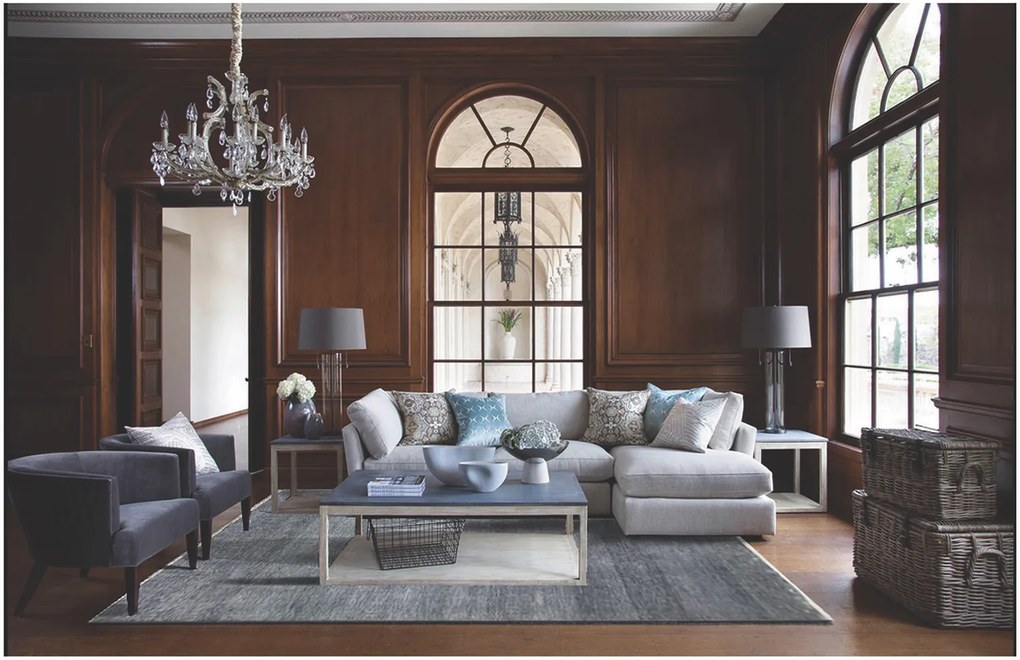 Diamond Carpets India, Ručně vázaný kusový koberec Diamond DC-MCN Light grey/blue, 305x425, modrá, chodba / předsíň