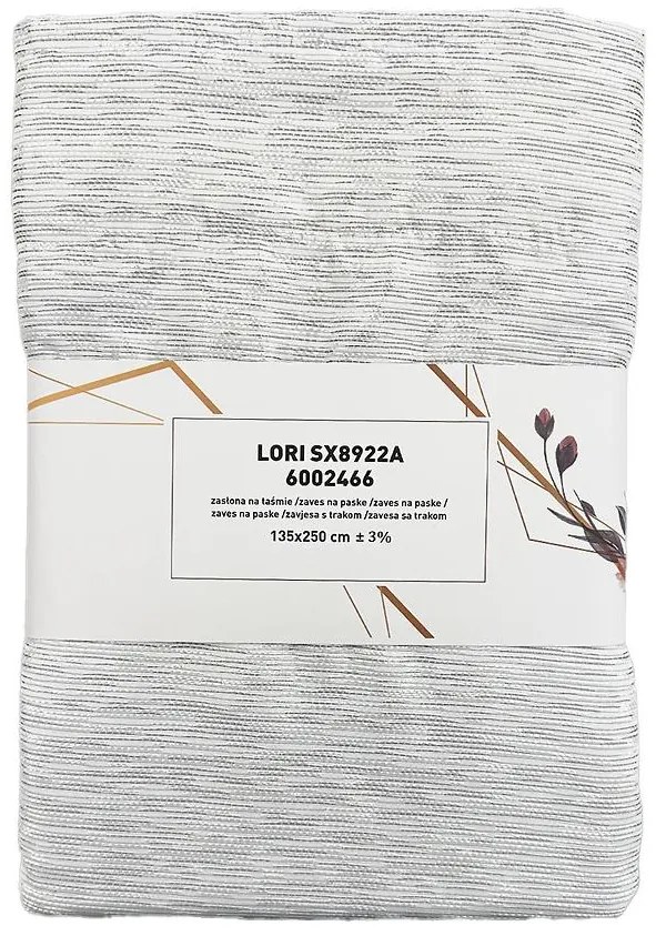 Závěs s řasící páskou Lori SX8922A 135x250 šedý