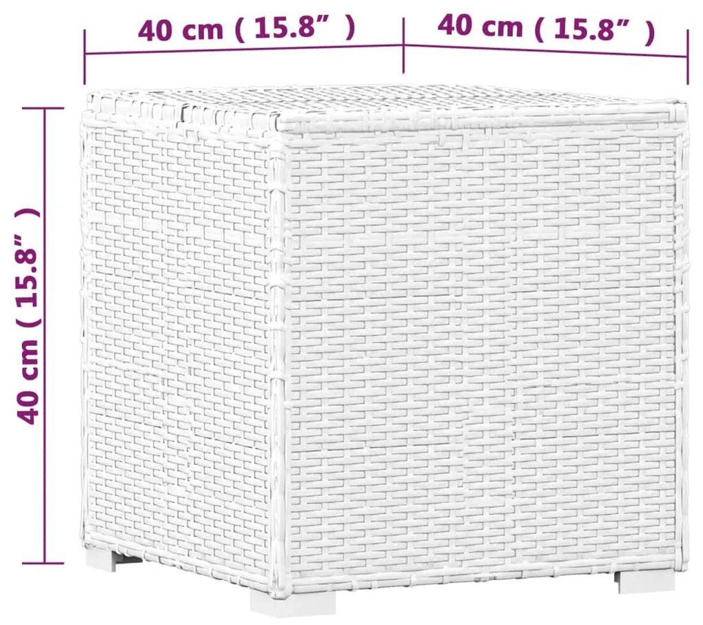 vidaXL Marketos 3dílná zahradní lehátka s čajovým stolkem polyratan bílá