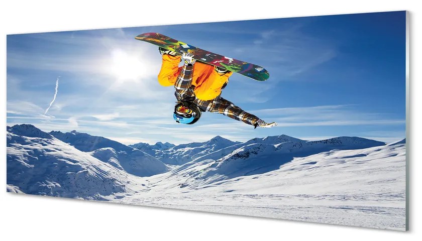 akrylový obraz Man mountain board 120x60 cm