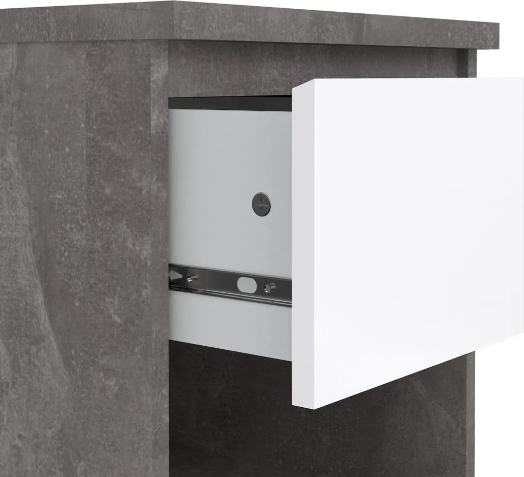 FALCO Noční stolek Simplicity 238 beton/bílý lesk
