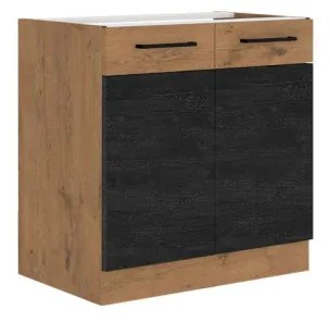 Spodní kuchyňská skříňka Woodline 80 D 2F BB, Barva: Dub lancelot / matera