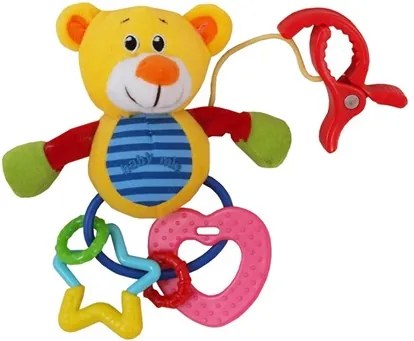 BABY MIX | Nezařazeno | Plyšová hračka s chrastítkem Baby Mix medvěd | Žlutá |