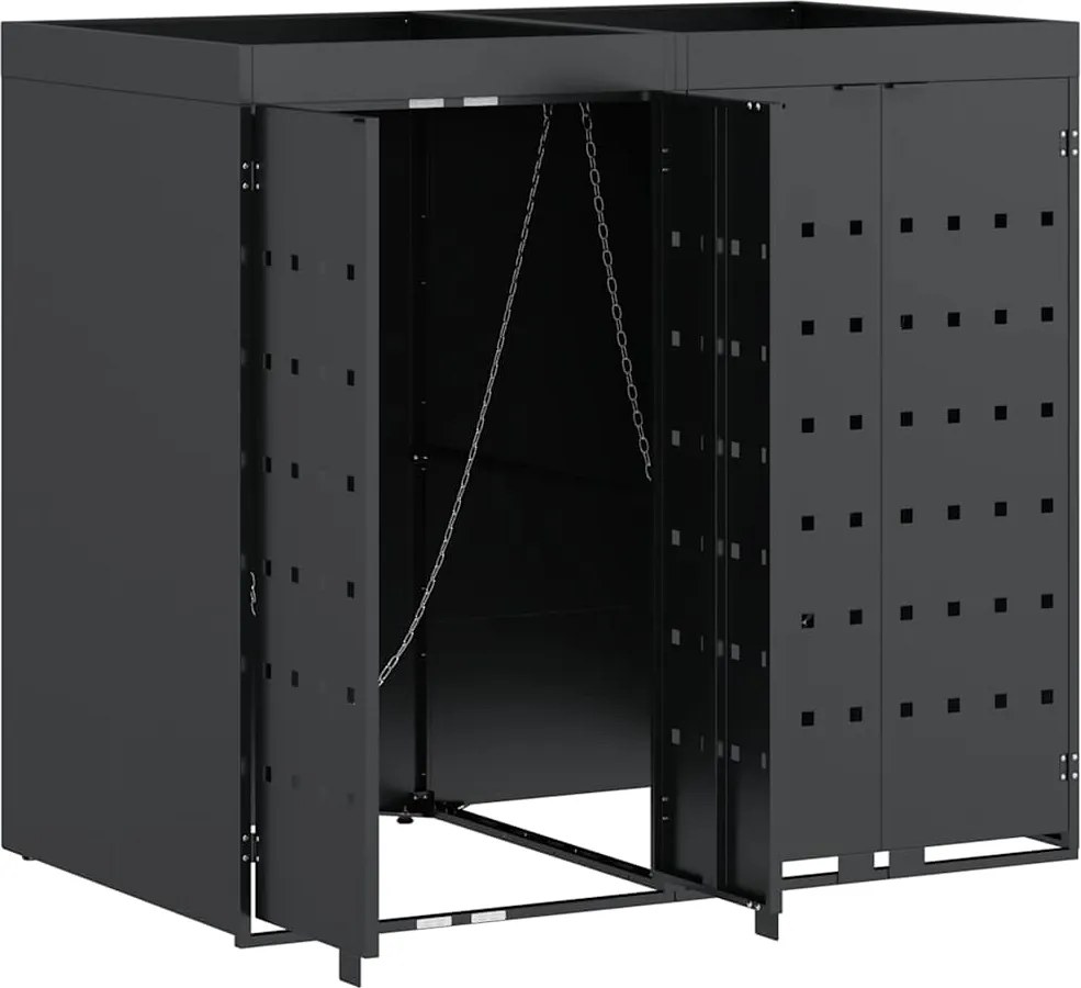 Úložný box na 2 popelnice Antracit 136 x 77,5 x 121,5 cm 3394743