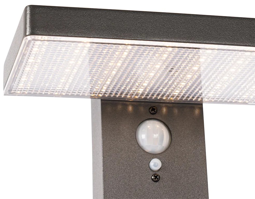 Venkovní sloupek tmavě šedý 80 cm včetně LED a potkávacího světla na solární - Sunnie