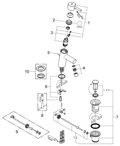 GROHE 32204001 - Umyvadlová baterie CONCETTO DN 15 lesklý chrom