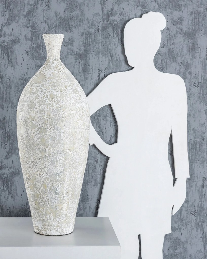Váza Dafni 30x79cm white grey